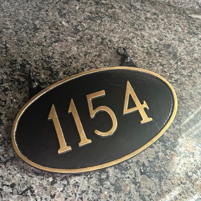 Classic Oval Double-sided Hanging Address Plaque, ONE Line Hanging ...
