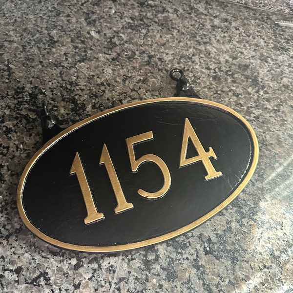 Classic Oval Double-sided Hanging Address Plaque, ONE Line Hanging ...
