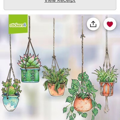 Flower Pots Window Stickers 10 Individual Colourful Flowers in Pots ...