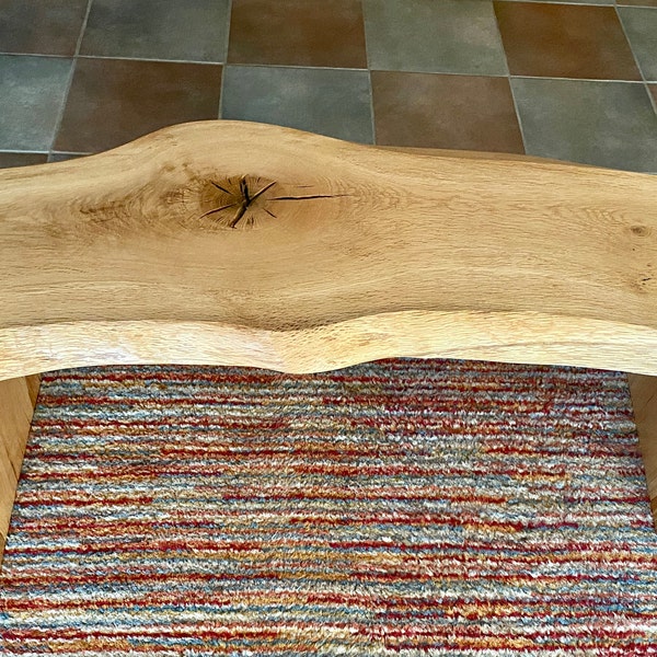 Convex Solid Oak Bench - Etsy