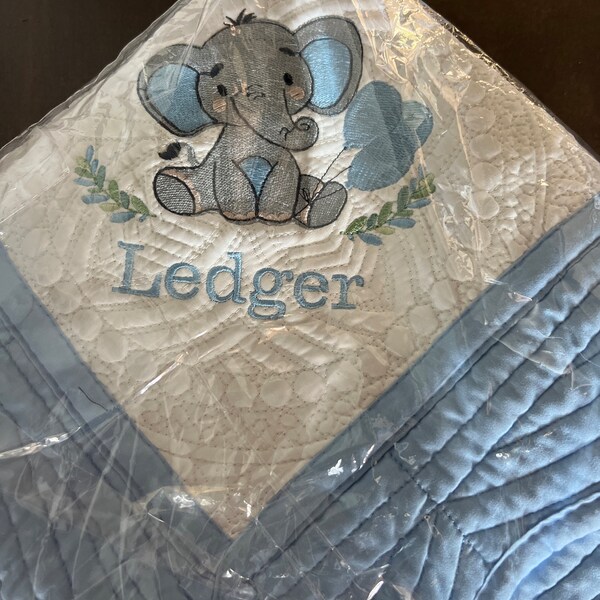 Baby Girl Monogrammed Crib Quilt, Monogrammed Blanket, Baby Shower Gift ...