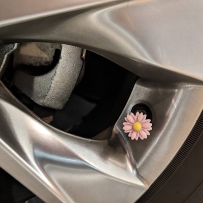Pink Cherry Blossoms Car Valve Cap Set, Sakura Cherry Blossom Tire ...