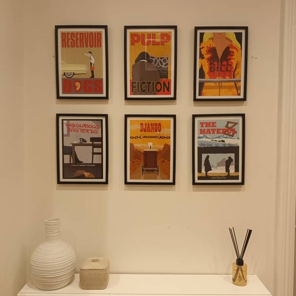 Tarantino Movie Poster Collection // Film Print Set of 6 // Retro Wall ...