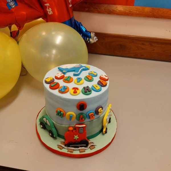 2d Edible Fondant Bright Coloured Car Cake Toppers Vegan - Etsy