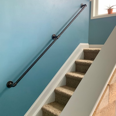 Industrial Pipe Railing Rustic Industrial Handrail Metal Stair Railing ...