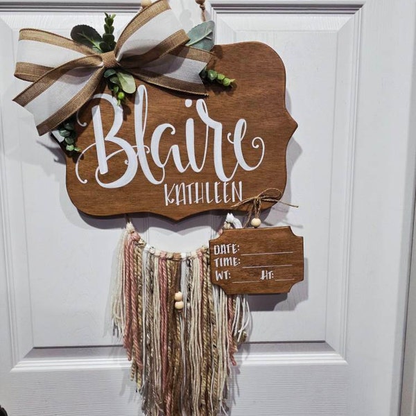 Newborn Baby Birth Announcement | Hospital Sign | Baby Announcement ...