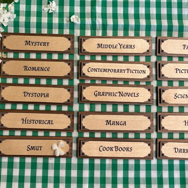 Bookshelf Labels - Etsy