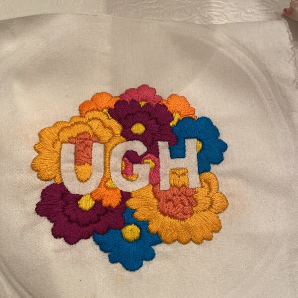 Digital Hand Embroidery Pattern Floral Pastel Ugh Design Digital PDF ...