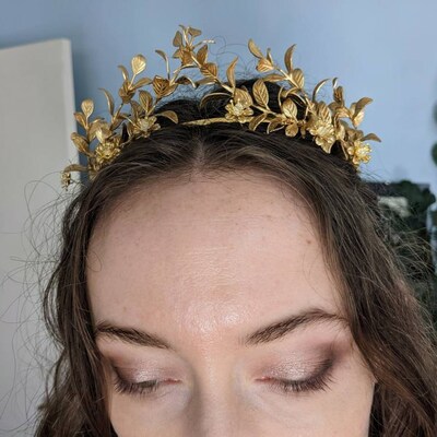 Edwardian Mini Tiara, Silver Vintage Tiara, Leaf Tiara, Flower Crown ...