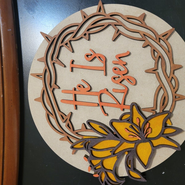 Easter Laser Cut File, He is Risen Laser SVG, Glowforge Easter, Laser ...