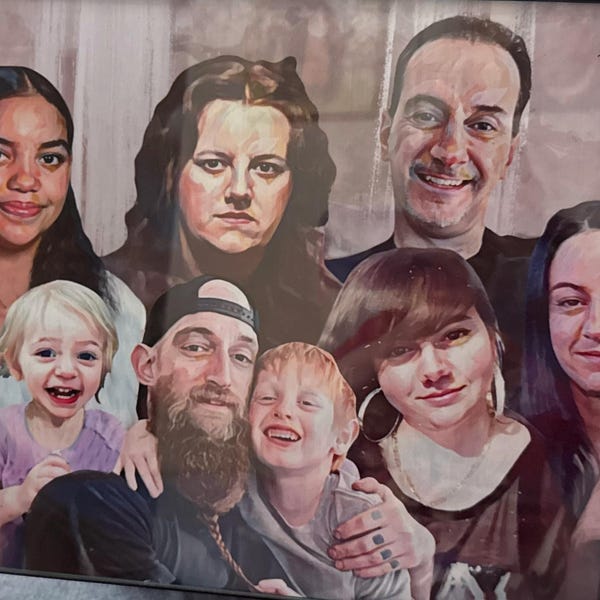 Custom Memorial Drawing, Passed Away Mother Portrait, Add Deceased ...