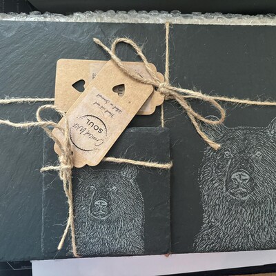 Honey Bee Two Natural Slate Placemats set of 2, Slate Table Mats, Gift ...