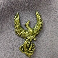 Phoenix Rising Pin Badge - Etsy UK