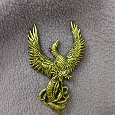 Phoenix Rising Pin Badge - Etsy