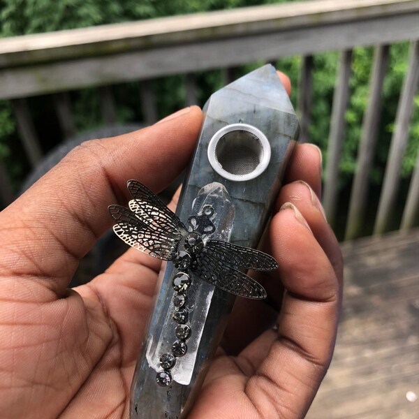 Dragonfly Stone Pipe, Labradorite Pipe, Smoking Pipe, Custom ...