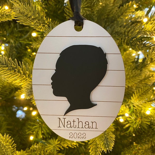 Silhouette Ornament. Custom Silhouette Keepsake Gift Ornament. Kids ...