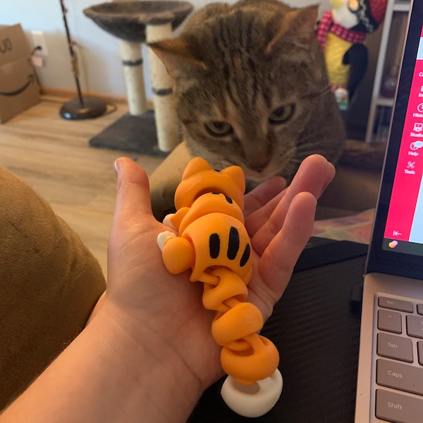 Cute Flexy Kitty Fidget Toy - 3D Printed Desk Accessory, Stress ...