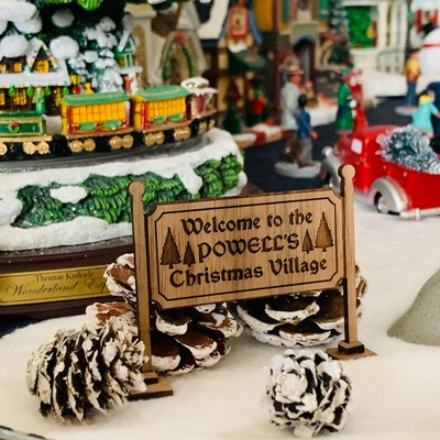Custom Christmas Village Welcome Sign, Welcome to Our Village Sign ...