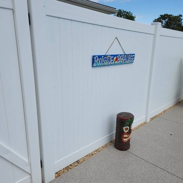 Poolside Paradise, Pool Sign, Pool Decor, Exterior Sign, Housewarming ...