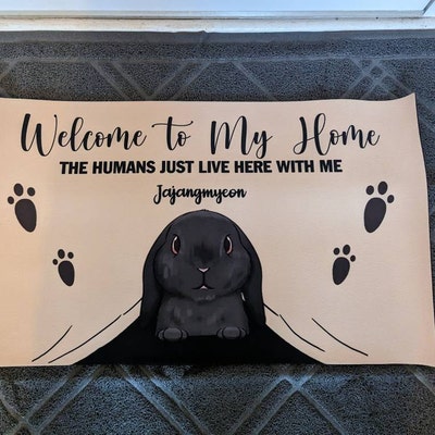 Welcome to the Rabbit House Doormat Bunny Welcome Doormat - Etsy