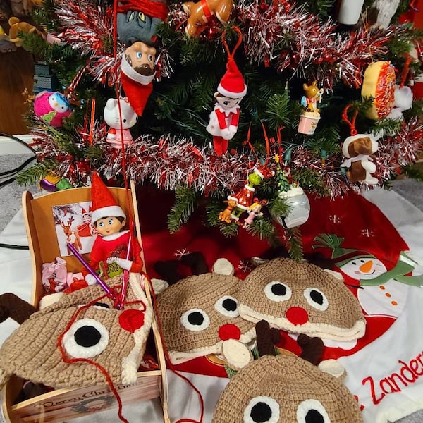 Reindeer Hat - Crochet Reindeer Beanie - Christmas Hat - Adult Reindeer ...