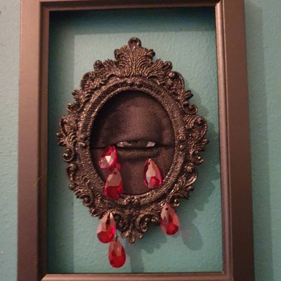 Monster Eye in Mini Ornate Frame Quirky Spooky Eclectic Handmade Wall ...