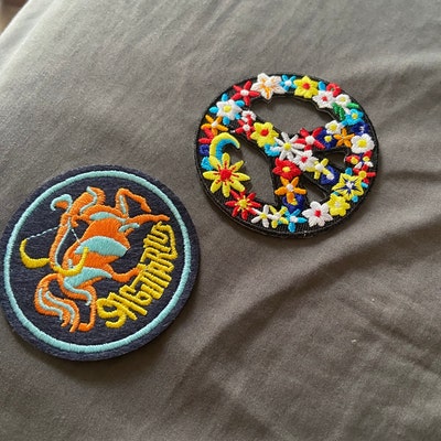 Rainbow Peace Sign Iron on Patch 2.5 Inch Flower Power Love Pride ...