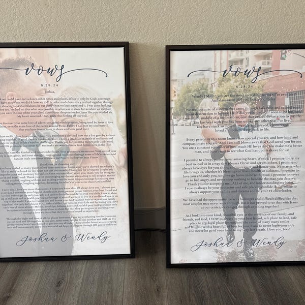Custom Wedding Vows Canvas | Wedding Vows Framed | Wedding Vows - Etsy