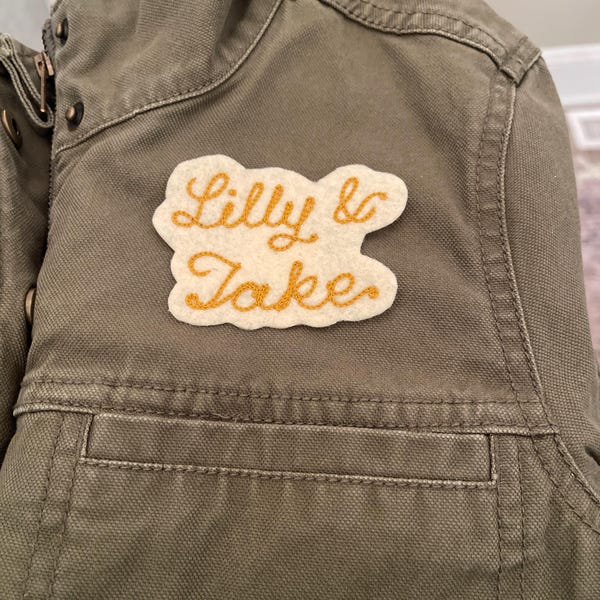 Custom Chainstitch Embroidered Name Patch, 'your Name' | Black, Green ...