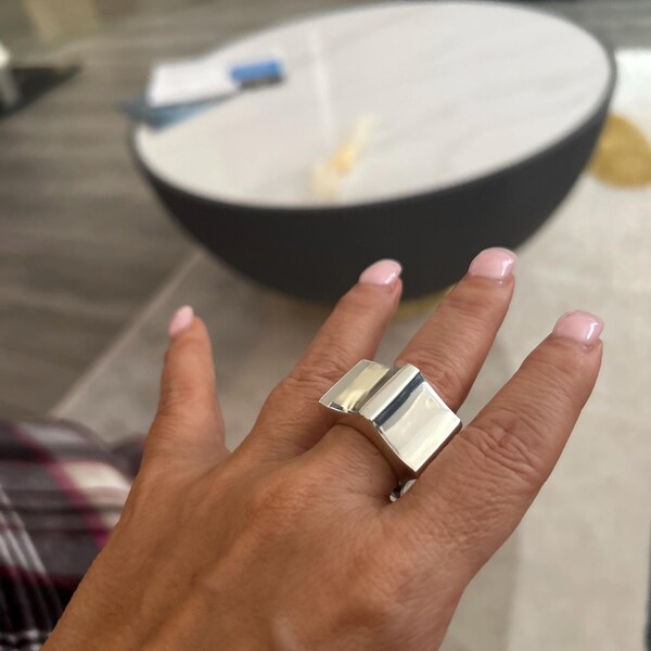Unique Statement Ring, Sterling Silver Ring, Modern Statement Ring ...