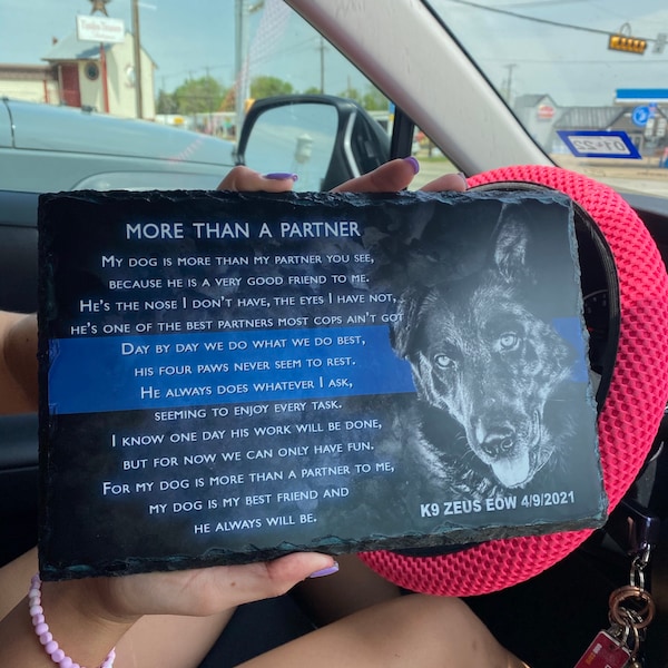 Personalized Police K9 Memorial Slate Plaque: Dog Dedication Gift - Etsy