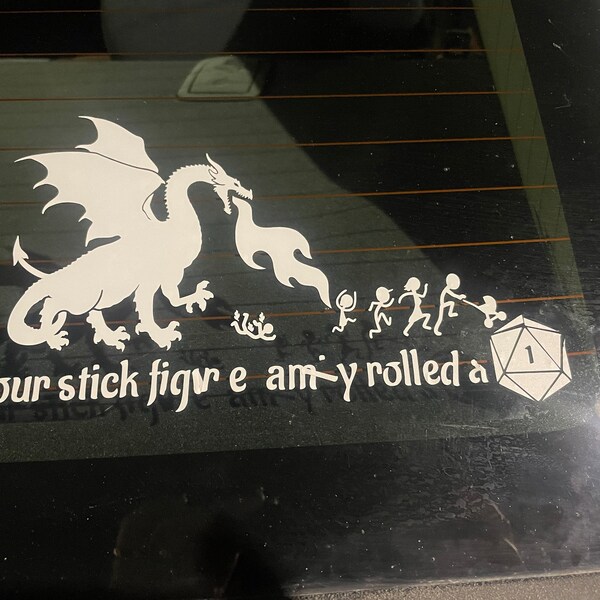 Dungeons and Dragons Your Stick Figure Family Rolled a 1 / D20 Vinyl ...