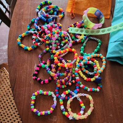 2D DNA Rainbow Kandi Cuff Bracelet in Black or White. Perfect - Etsy