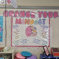 Change Your Mindset Bulletin Board, Growth Mindset, Pastel Classroom ...