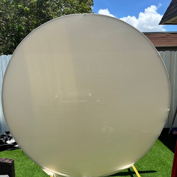 7.5ft Matte Beige Round Spandex Fit Wedding Round Backdrop Stand Cover ...