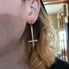 INVERTED CROSS EARRING, Single Earring, Upside Down Cross, Satanic ...