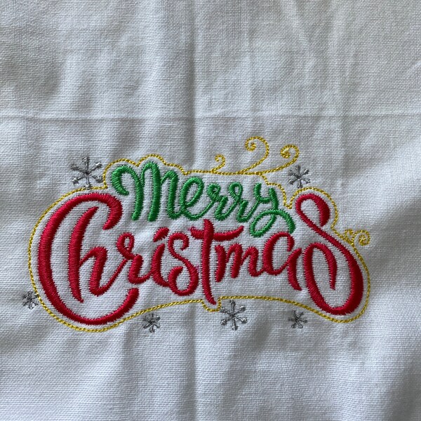 7 Size Merry Christmas Embroidery, Merry Christmas Designs Embroidery ...