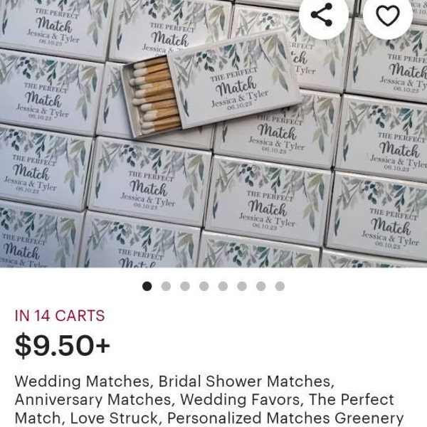 Wedding Matches, Bridal Shower Matches, Anniversary Matches, Wedding ...