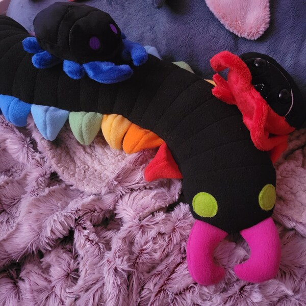 Rainbow Centipede Plush, Centipede Toy, Plush Bug, Plush Insect ...
