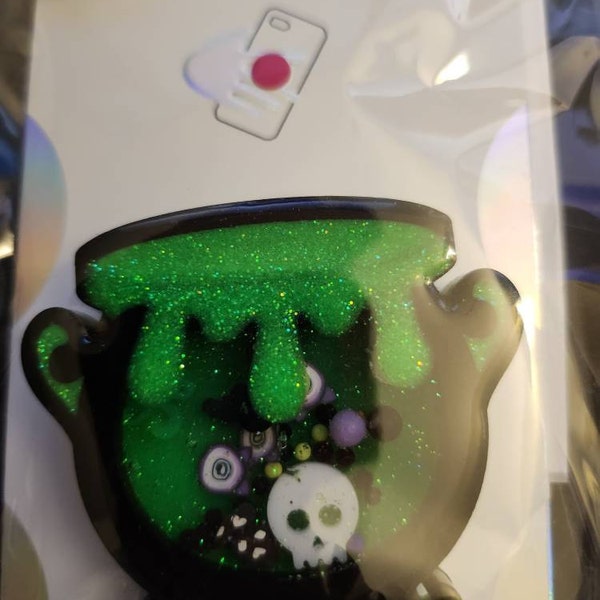 Witch Cauldron Shaker Popsocket™, Glow in the Dark Halloween Shaker ...