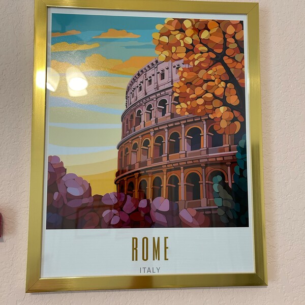 Colosseum Rome Travel Poster Rome Italy Print Ancient Rome Poster Retro ...