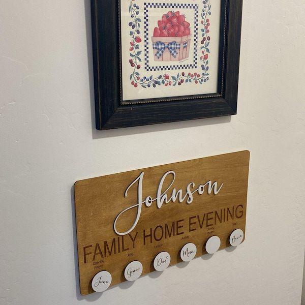 Family Home Evening Board, Custom FHE Assignments, LDS FHE Chart ...