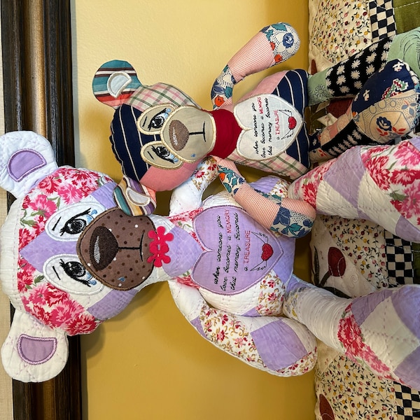 ITH Memory Bear Embroidery File: Teddy & Lovey (digital Download) - Etsy