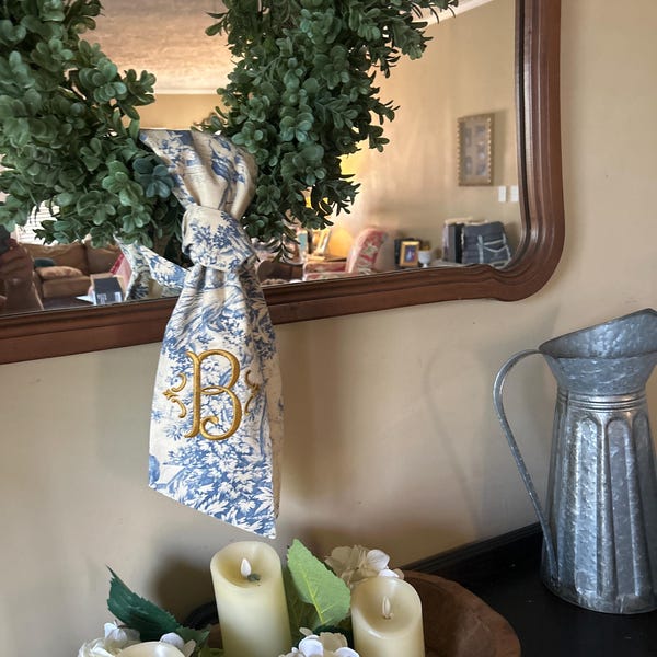 Easter Bunny W/bow LONGER Wreath BOW 80", Monogram Front Door Decor ...