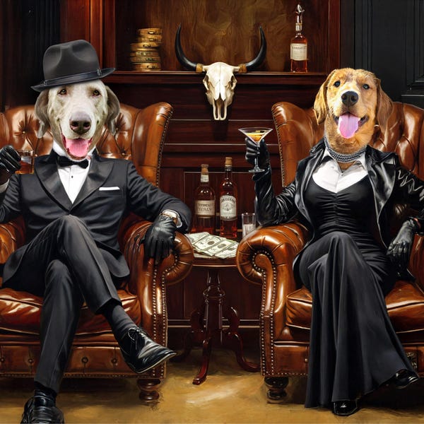 Dogs Playing Poker Custom Pet Portrait, Father's Day Funny Gift Idea ...