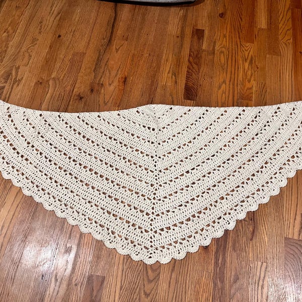 Crochet Pattern Stitch Chart Lacy Summer Shawl Easy Scallop Wrap Beginner Friendly Crochet Wrap ...