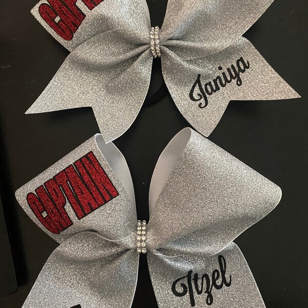 Team Super Glitter Bow With Team Name/name - Etsy