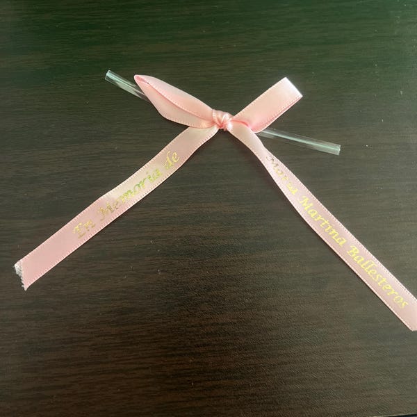 3/8" Personalized Ribbons With Clear Twist Tie, Printed Favor Ribbons ...