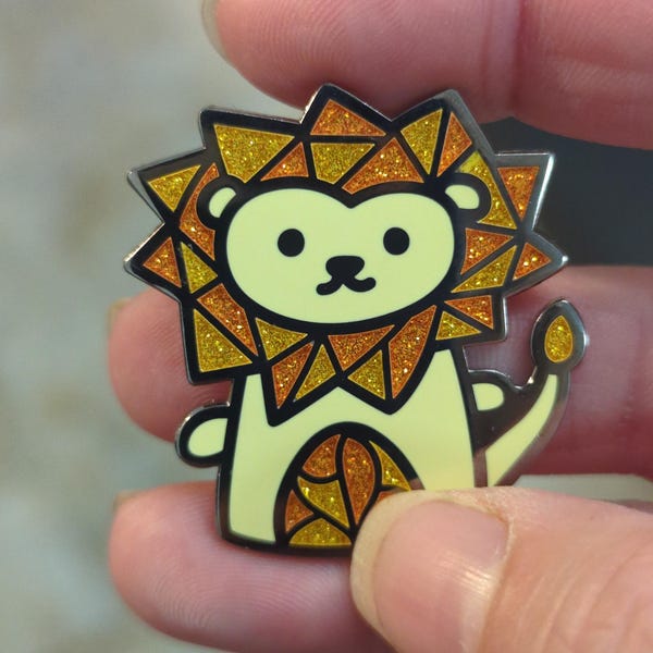 Lion Enamel Pin | Enamel Pin. Cute Enamel Pin. Animal Pin. Animal ...