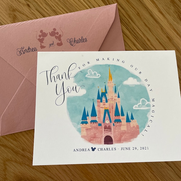 Disney Thank You Cards, Disney Wedding Thank You Cards, Fairy Tale ...